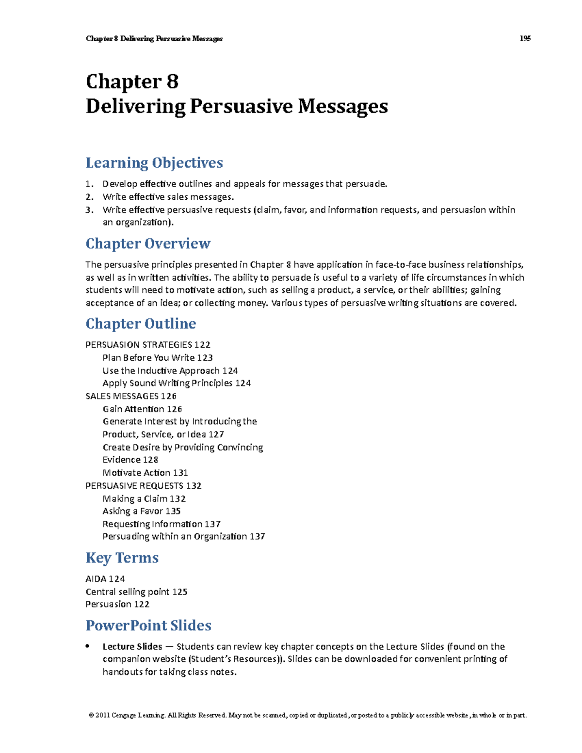 08 BCOM3 IM Ch08 - tb 5 - Chapter 8 Delivering Persuasive Messages ...