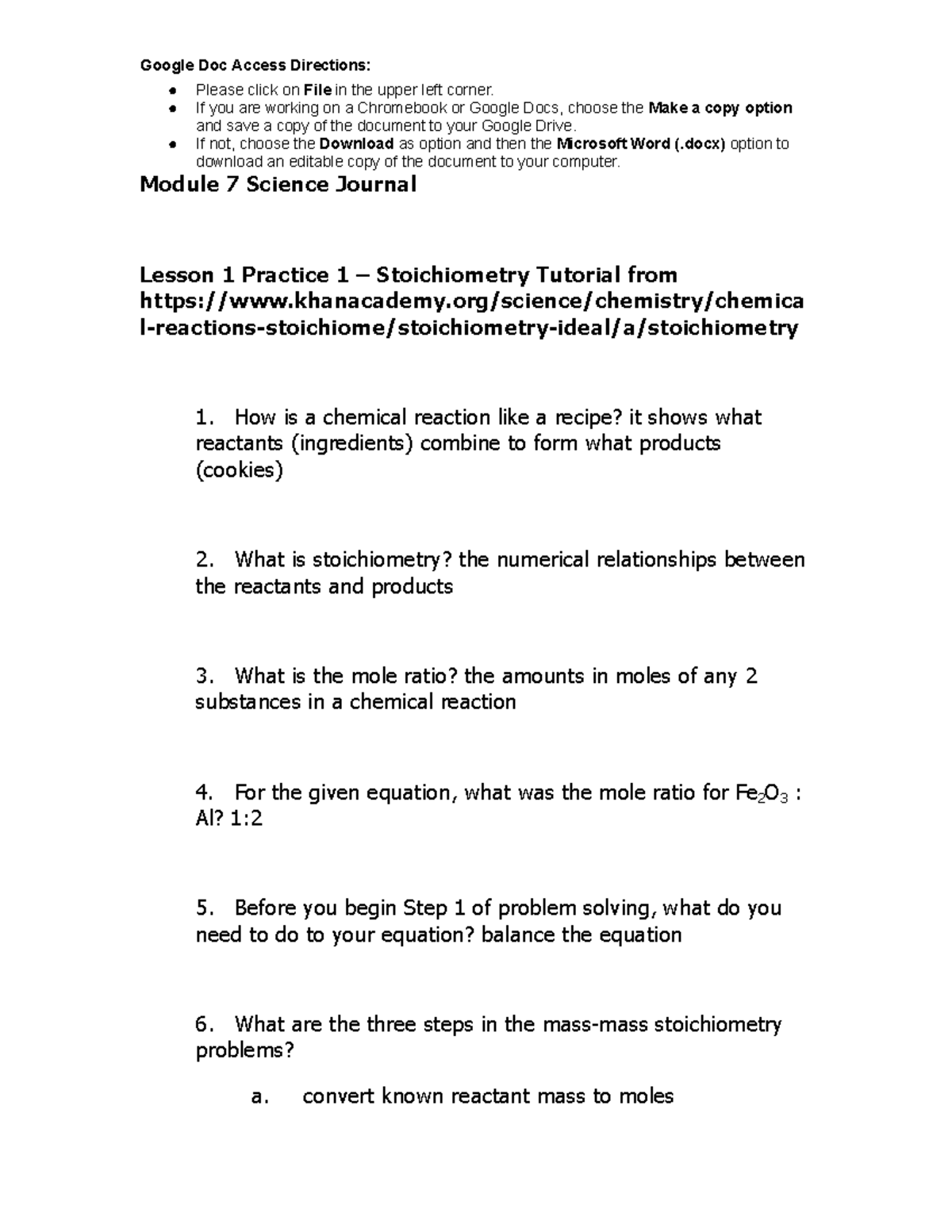 Copy of Module Seven Science Journal Download Karizma Smith - Google ...
