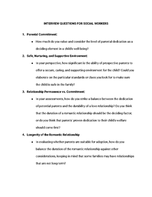 Interview Questions FOR Social Workers - INTERVIEW QUESTIONS FOR SOCIAL ...