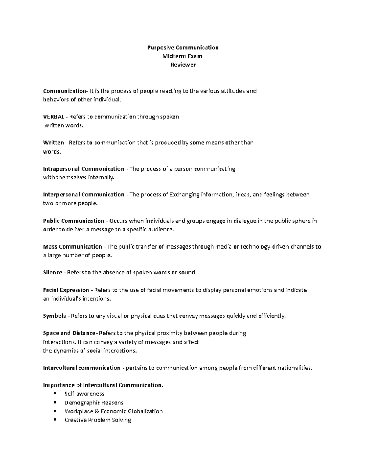 Purposive-Communication-Reviewer - Purposive Communication Midterm Exam Reviewer Communication ...