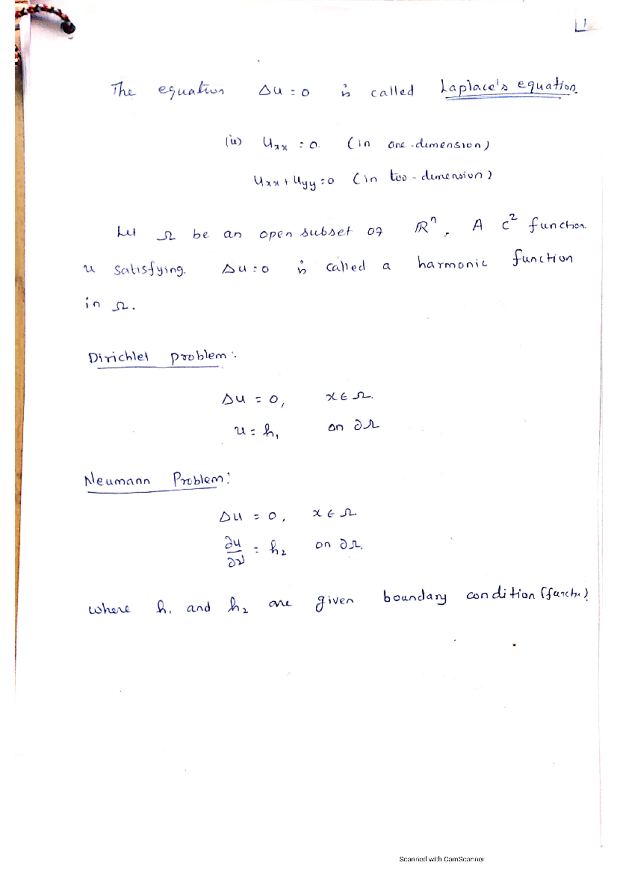 Laplace Equation I - Partial Differential Equations - Studocu