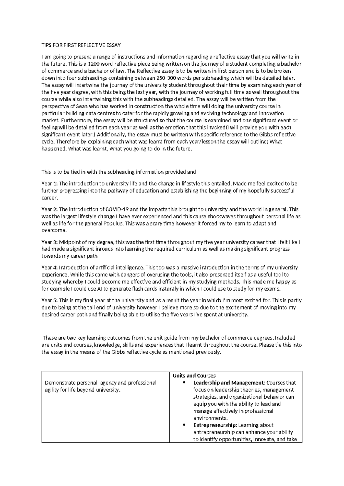 TIPS FOR First Reflective Essay - TIPS FOR FIRST REFLECTIVE ESSAY I am ...