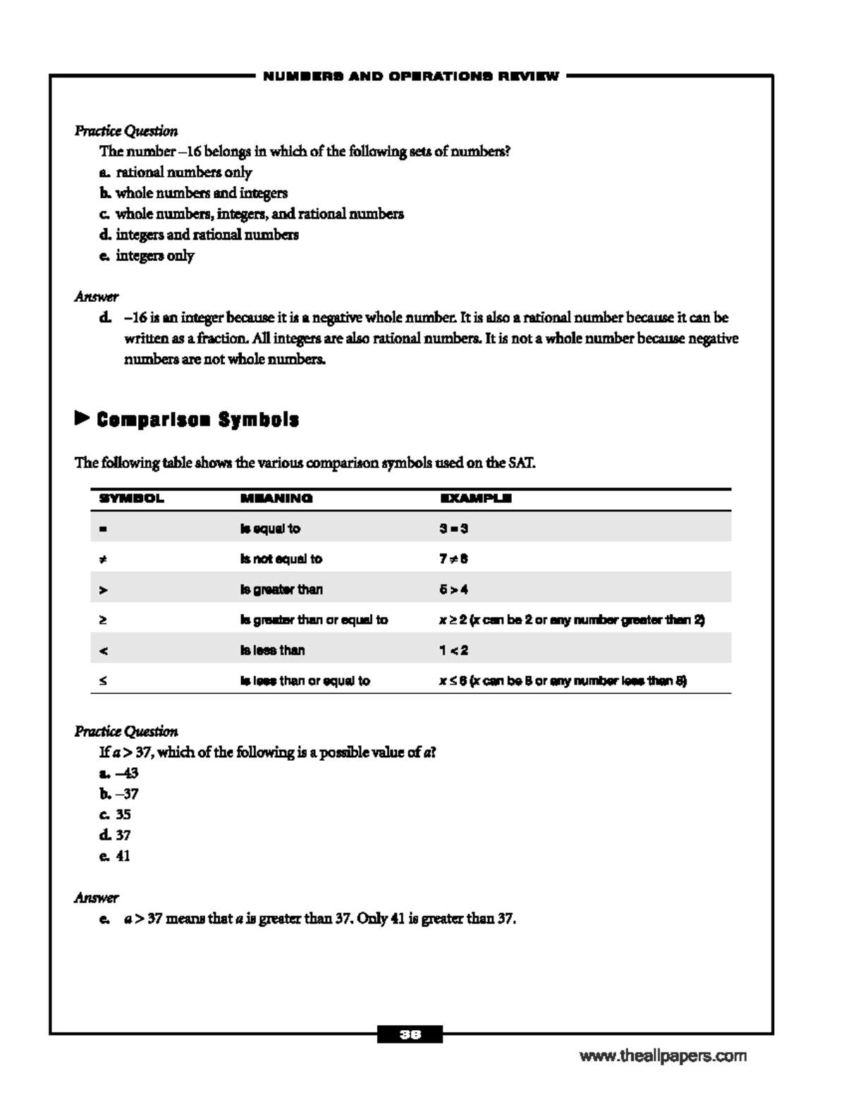 Sat numbers and operation review - Studocu