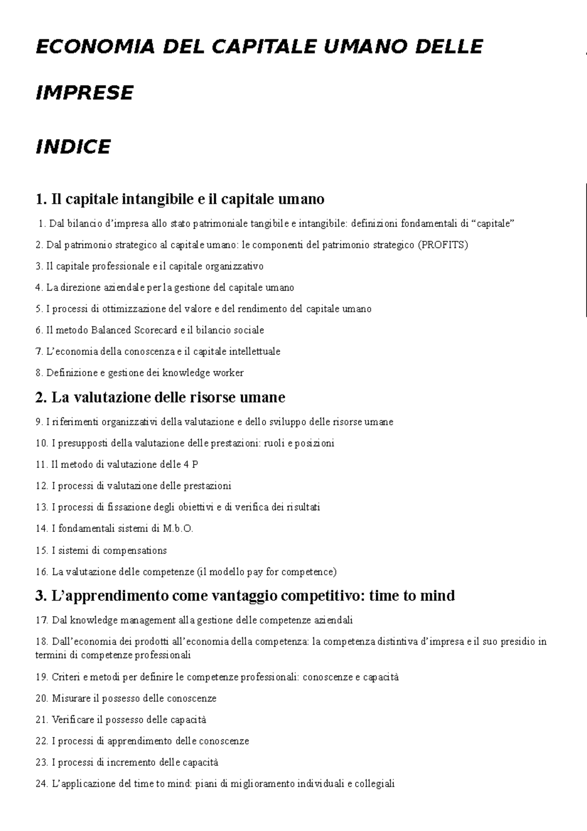 Economia Del Capitale Umano D'Imprese - ECONOMIA DEL CAPITALE UMANO ...