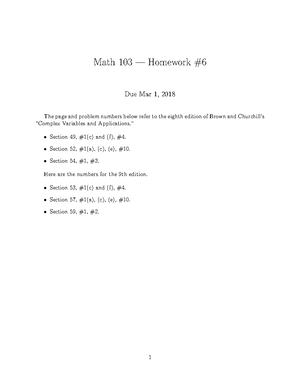 Math103finalstudyguide - Math 103 (Complex Variables) Final Exam Study ...