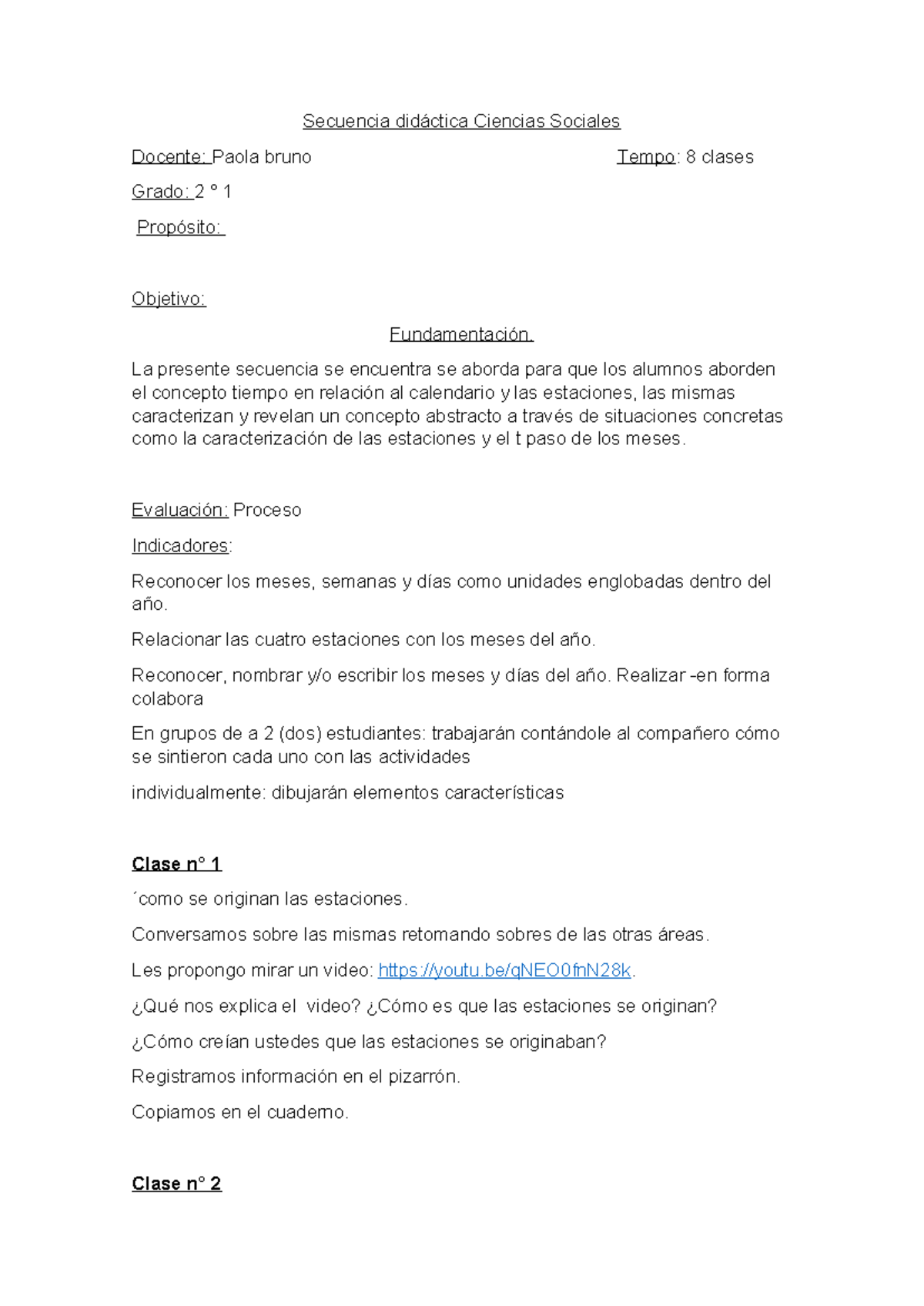 Secuencia didáctica ciencias sociales - Secuencia didáctica Ciencias Sociales Docente: Paola ...