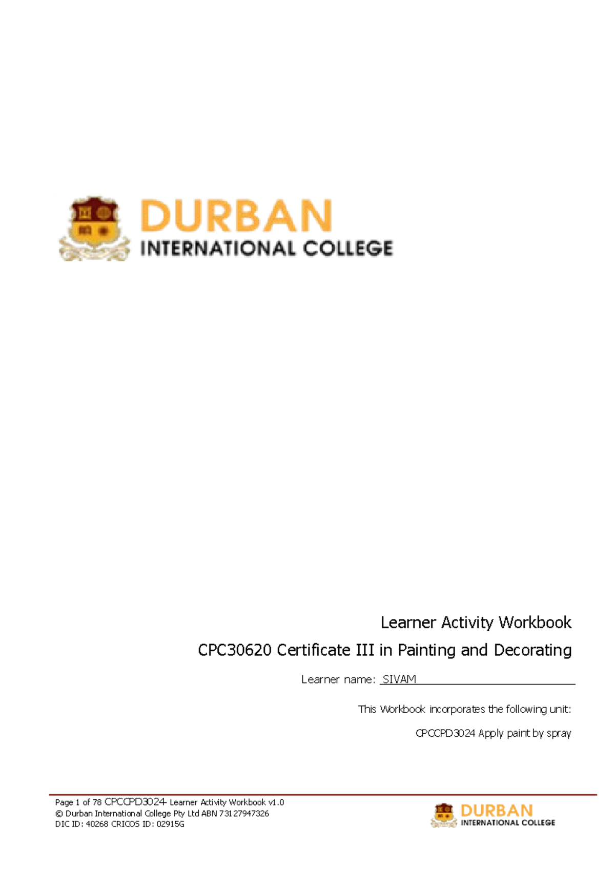 3. Cpccpd 3024 Learner Activity workbook - Learner Activity Workbook ...
