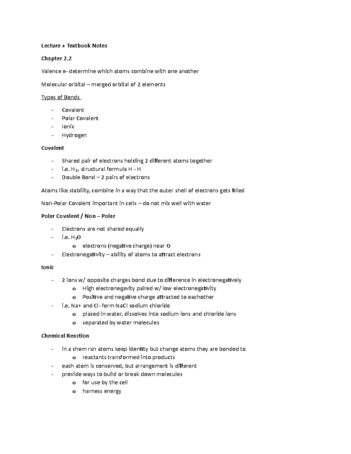 Chapter 2 - Textbook notes chpater 2.2 - Lecture + Textbook Notes ...