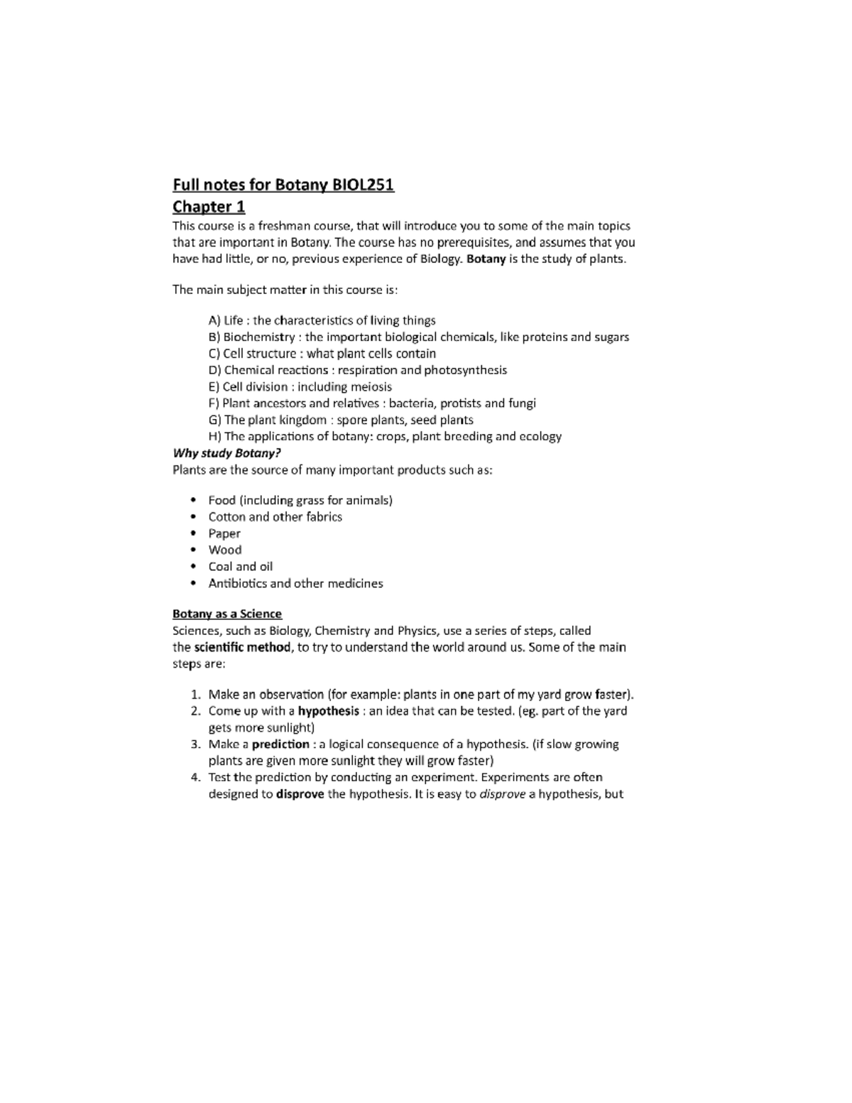 Bot1 - Botony Notes - BIOL 4112 - Studocu