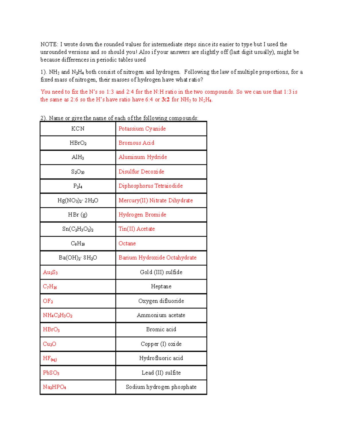 2022 KEY LG Week 4 Midterm 1 Review - NOTE: I wrote down the rounded ...