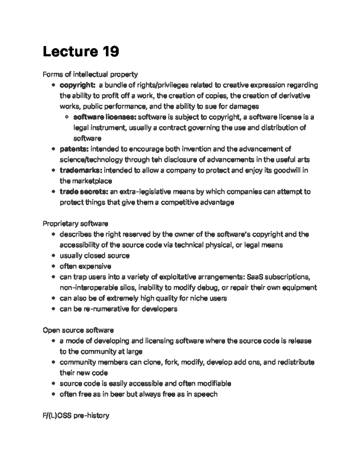 Lecture 19 - Professor Sauter - Le c t u re 1 9 Forms of intellectual ...