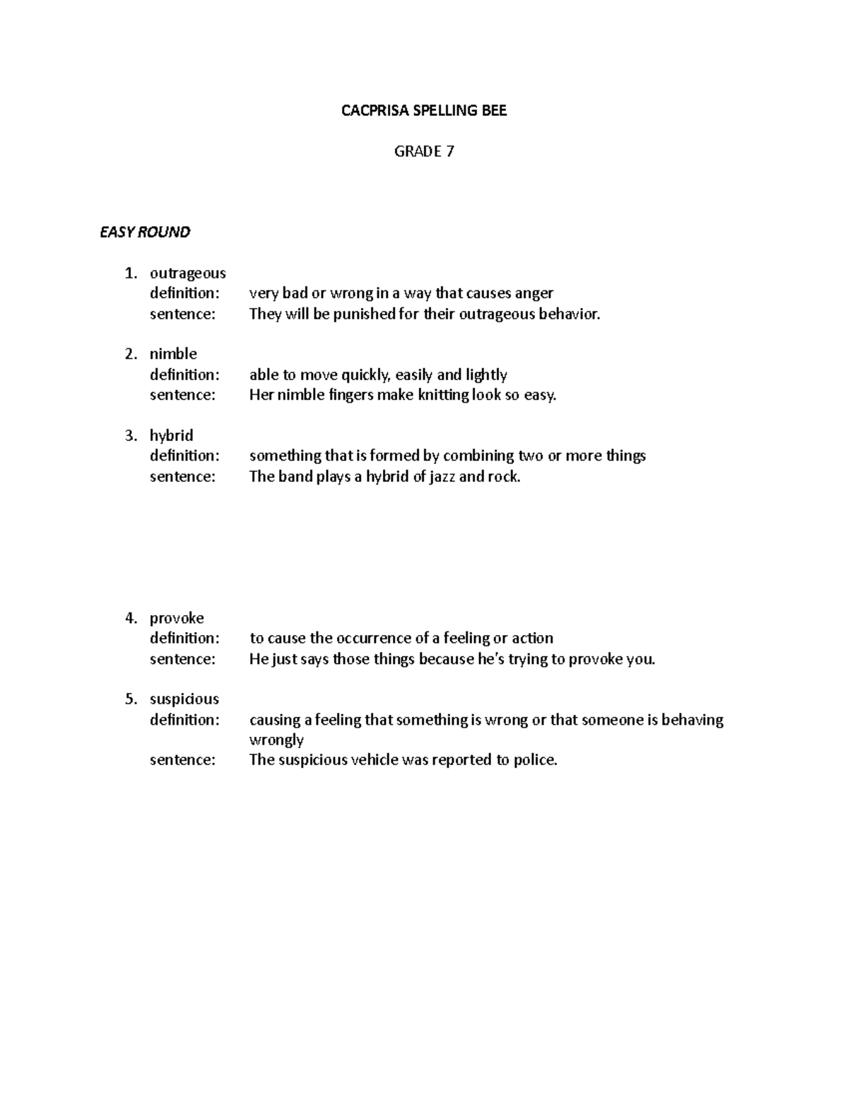 Spelling for Grade 7 - English For Teachers - University of the ...