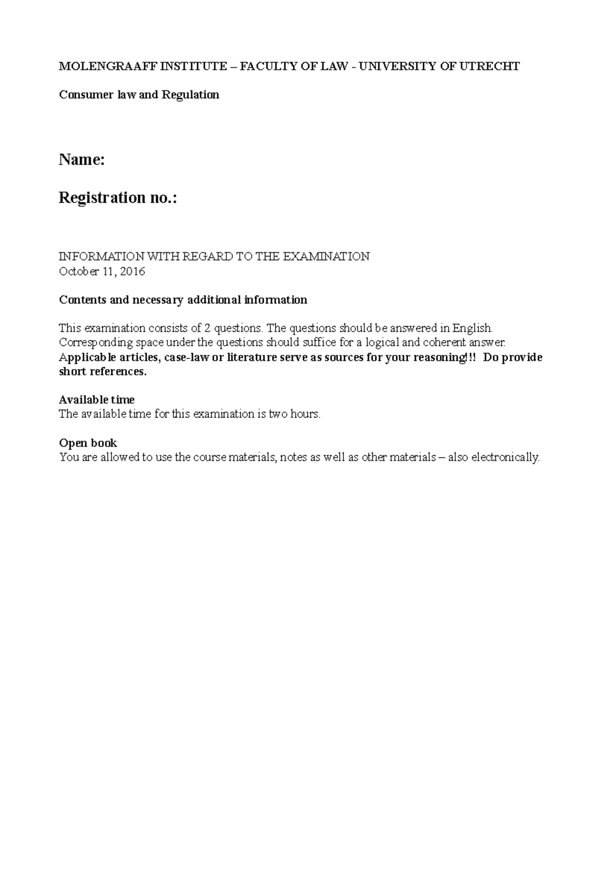 Voorbeeld tenta - Questions that will give you an idea of what they ...