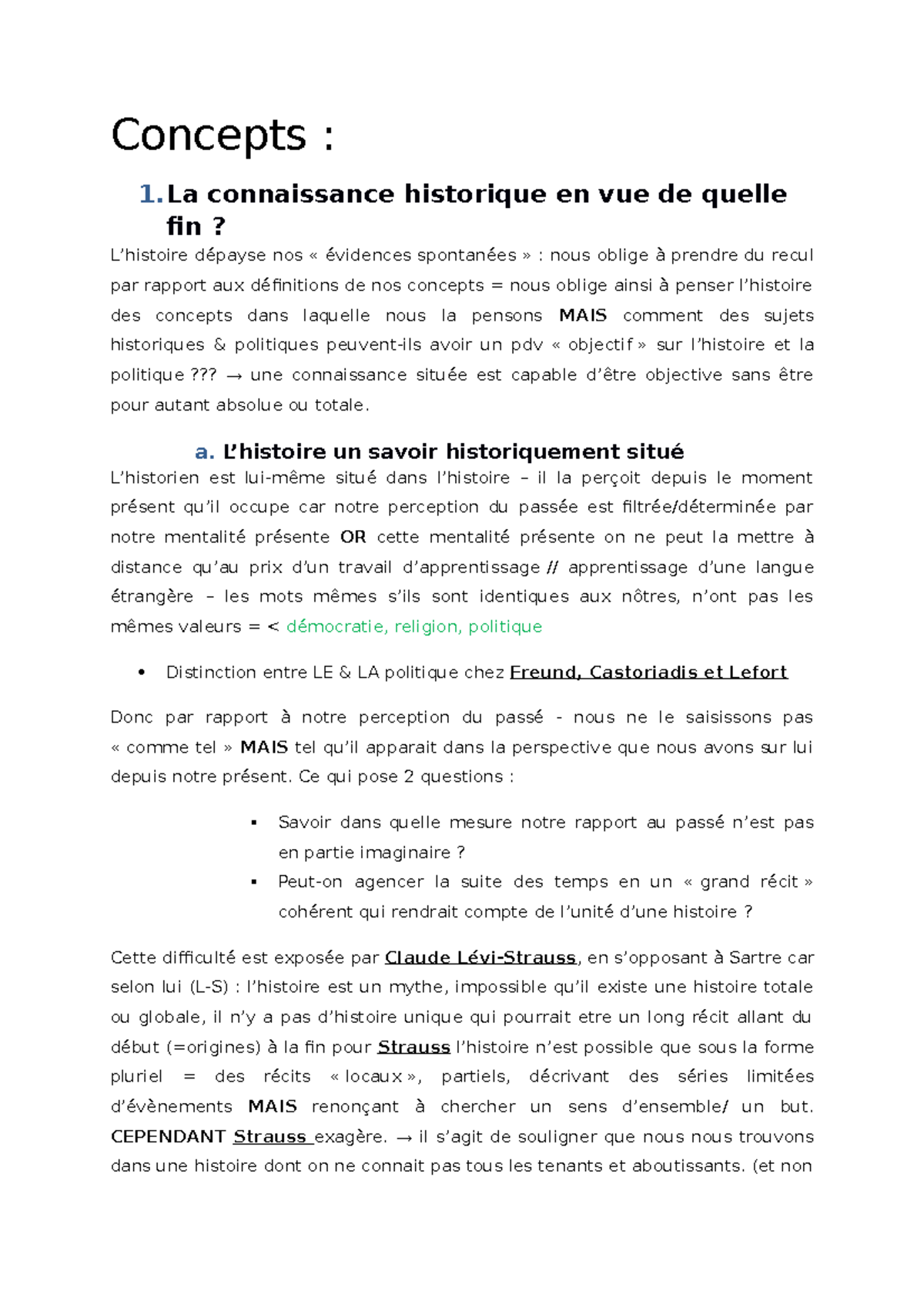 Concepts hpp - Notes de cours - Concepts : 1 connaissance historique en ...