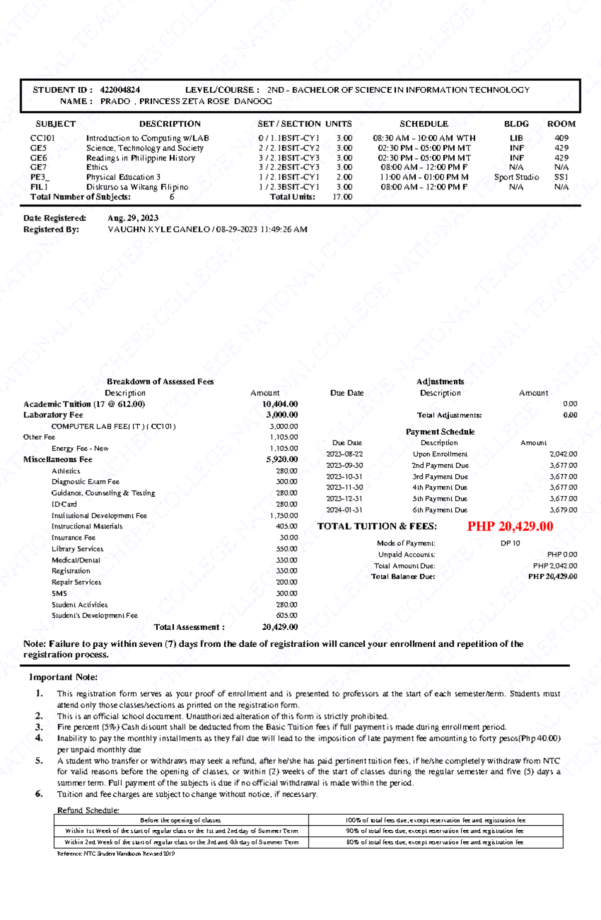 Doc - Dfe - STUDENT ID : 422004824 LEVEL/COURSE : 2ND - BACHELOR OF ...