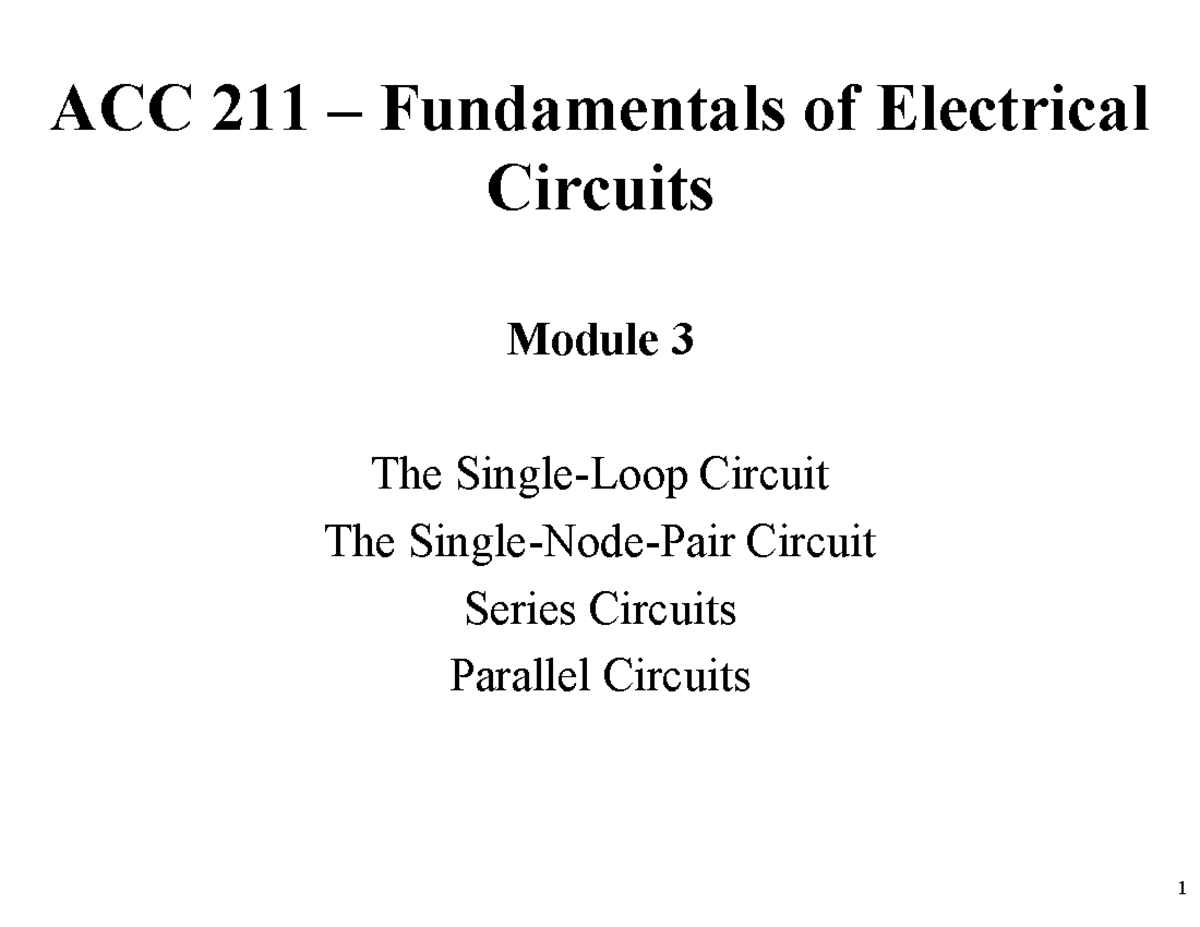 Inbound 3286055780882482379 - Module 3 The Single-Loop Circuit The Single-Node-Pair Circuit ...