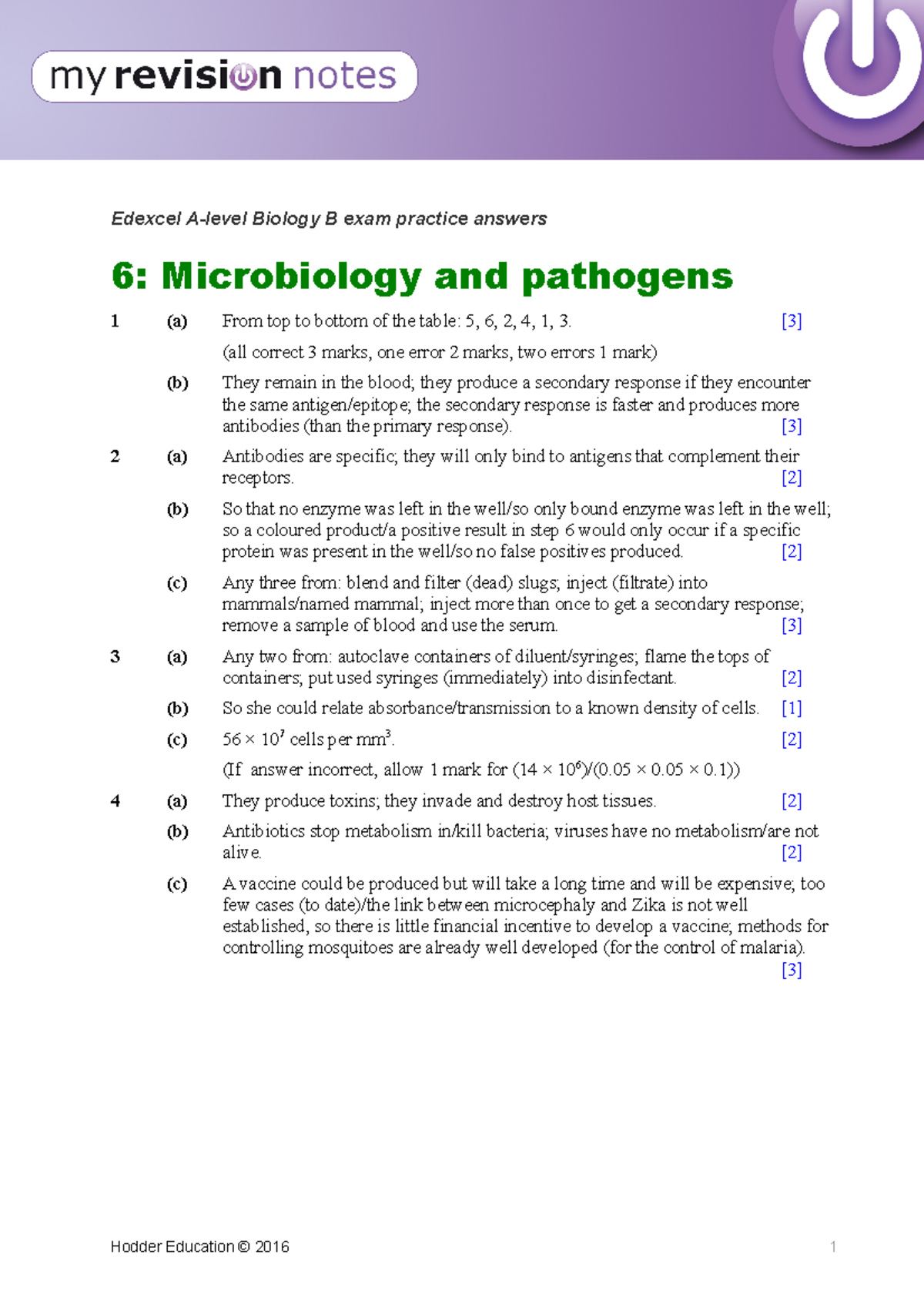 854859 EPAs Biology B A level Ch6 - Edexcel A-level Biology B exam practice answers 6 ...