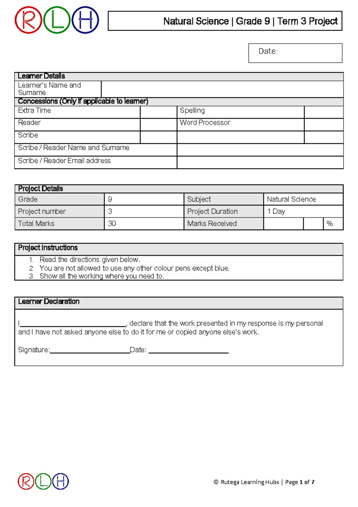 Grade 9 Natural Science Project Term 3 - Natural Science | Grade 9 ...