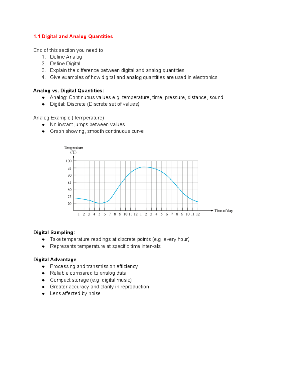 CP220 Chapter 1 - 1 Digital and Analog Quantities End of this section ...