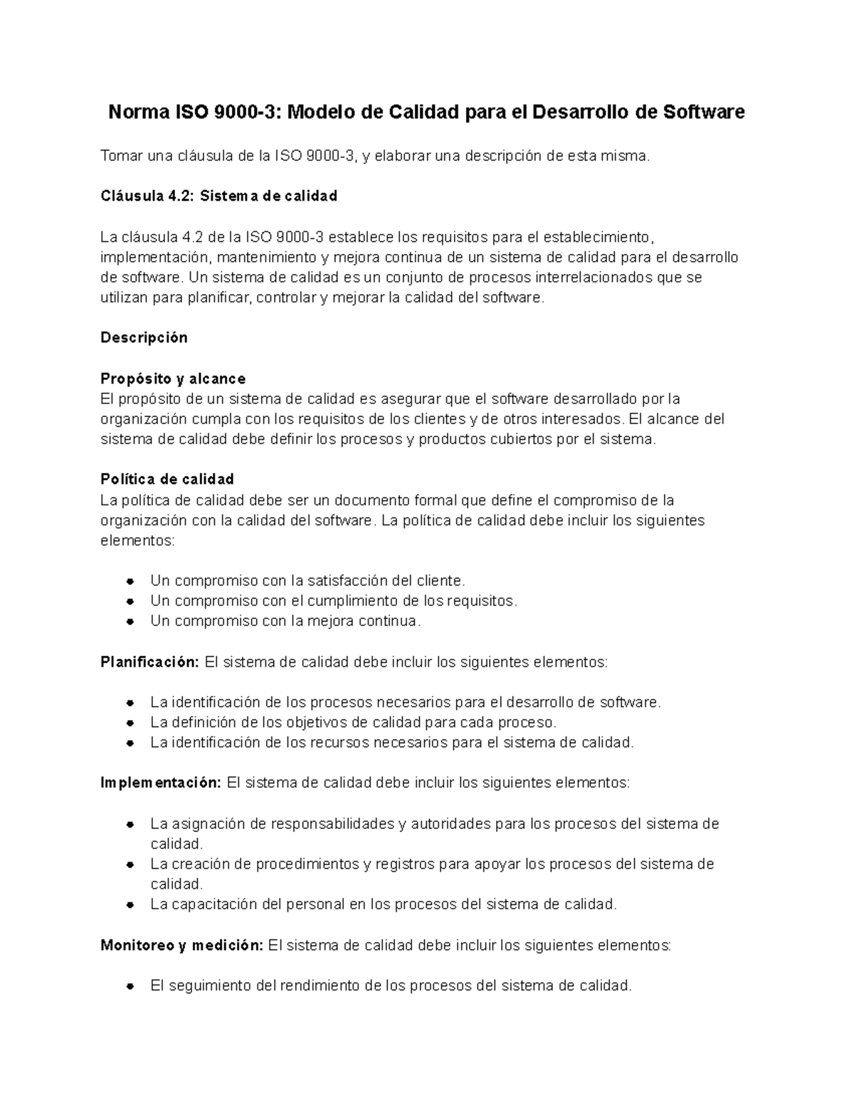 S12 - C.S - Actividad en clase - Norma ISO 9000-3: Modelo de Calidad para el Desarrollo de ...