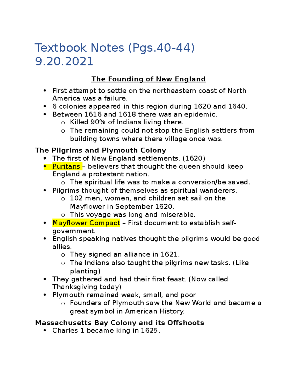 Textbook Notes (pgs.40-44) 9 - Textbook Notes (Pgs-44) 9. The Founding ...