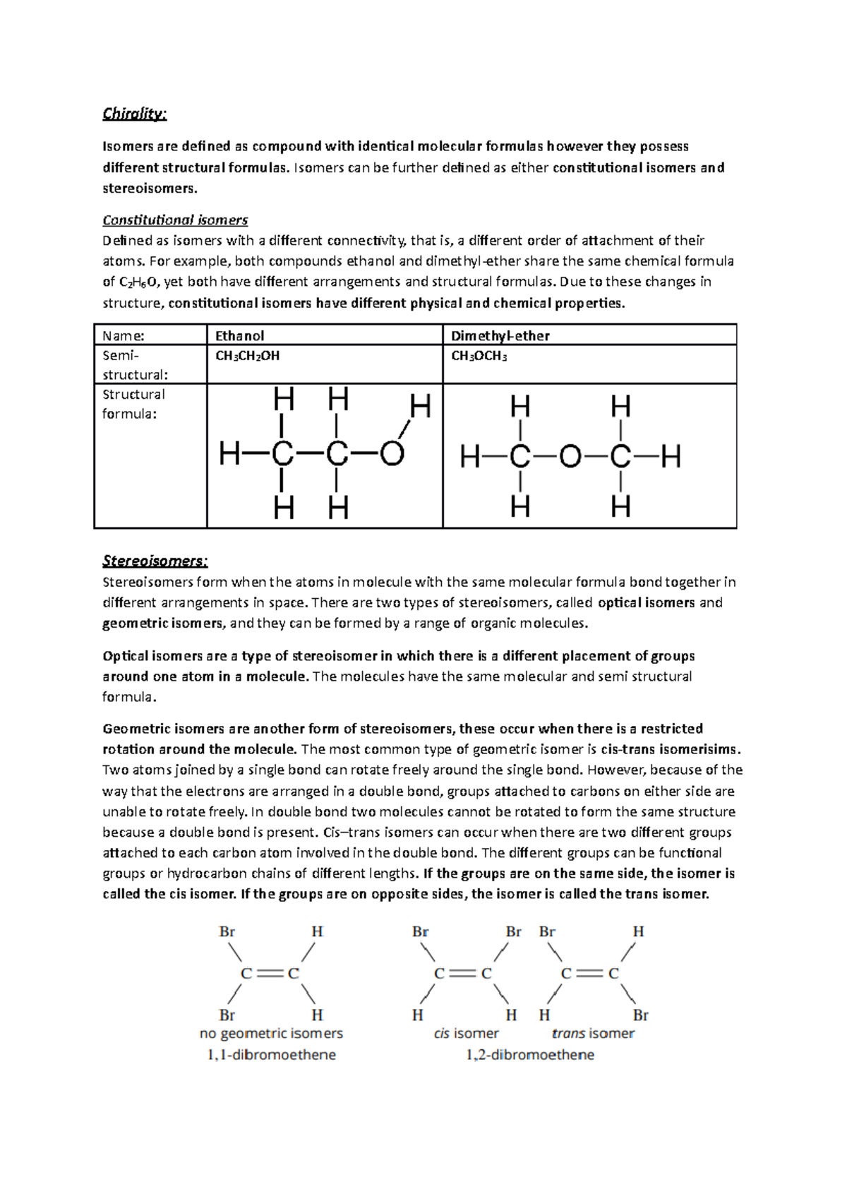 Chirality - Isomers can be further defined as either constitutional ...