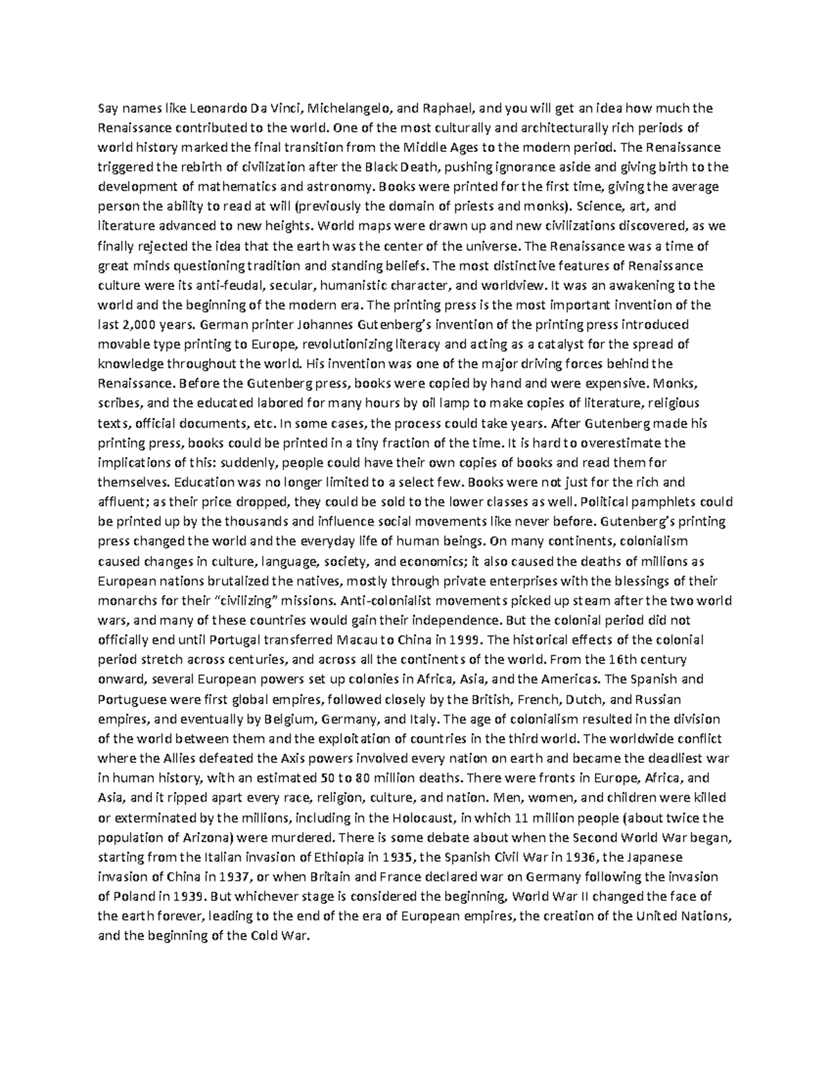 Document 69 - Christian Allred - Say names like Leonardo Da Vinci ...