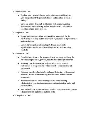 Notes on the Law - learning - Notes on the Law Definition and Purpose ...