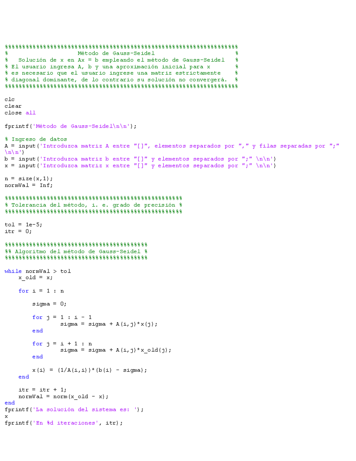 Método de Gauss-Seidel