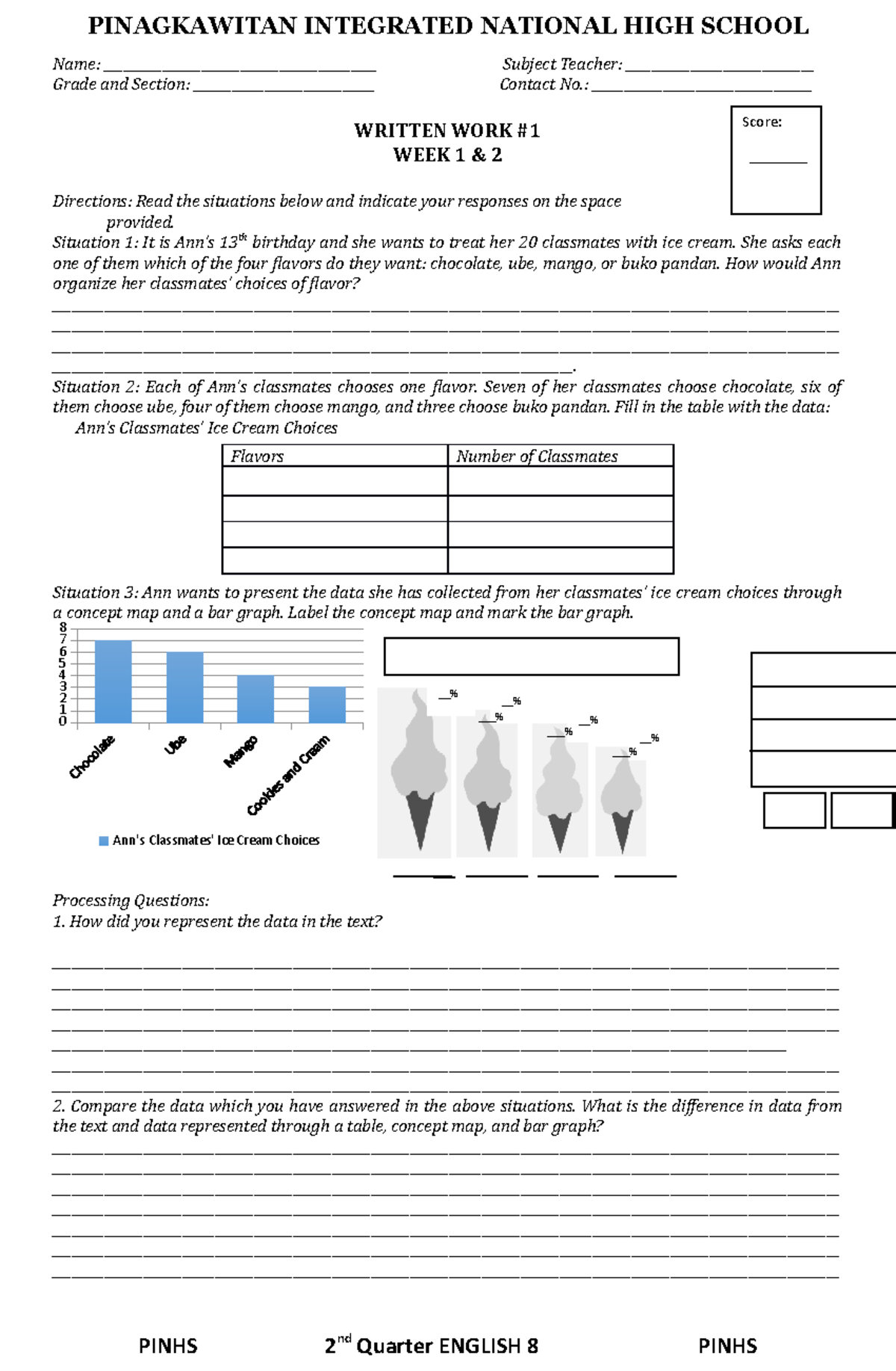 English 8 Written and Performance Task 2nd Qtr - Name