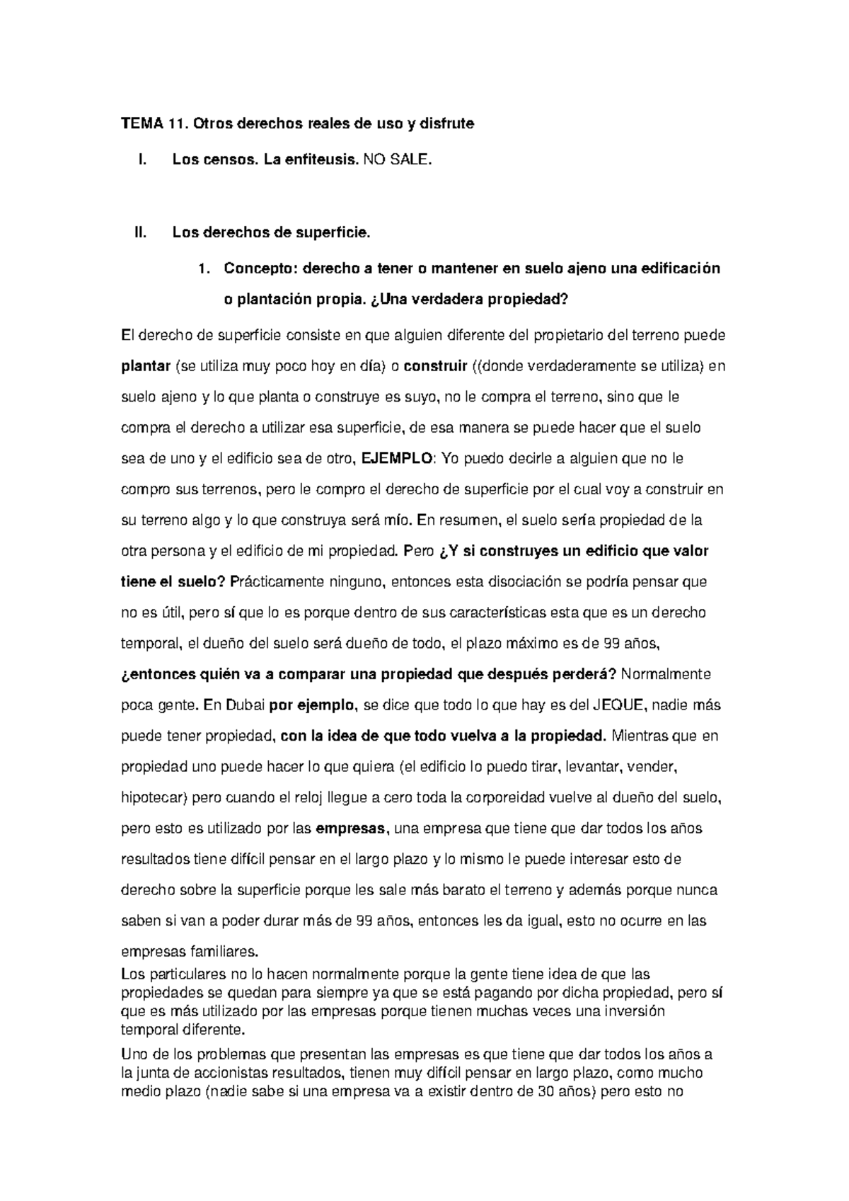 Tema 11 - apuntes de derecho civil - TEMA 11. Otros derechos reales de ...