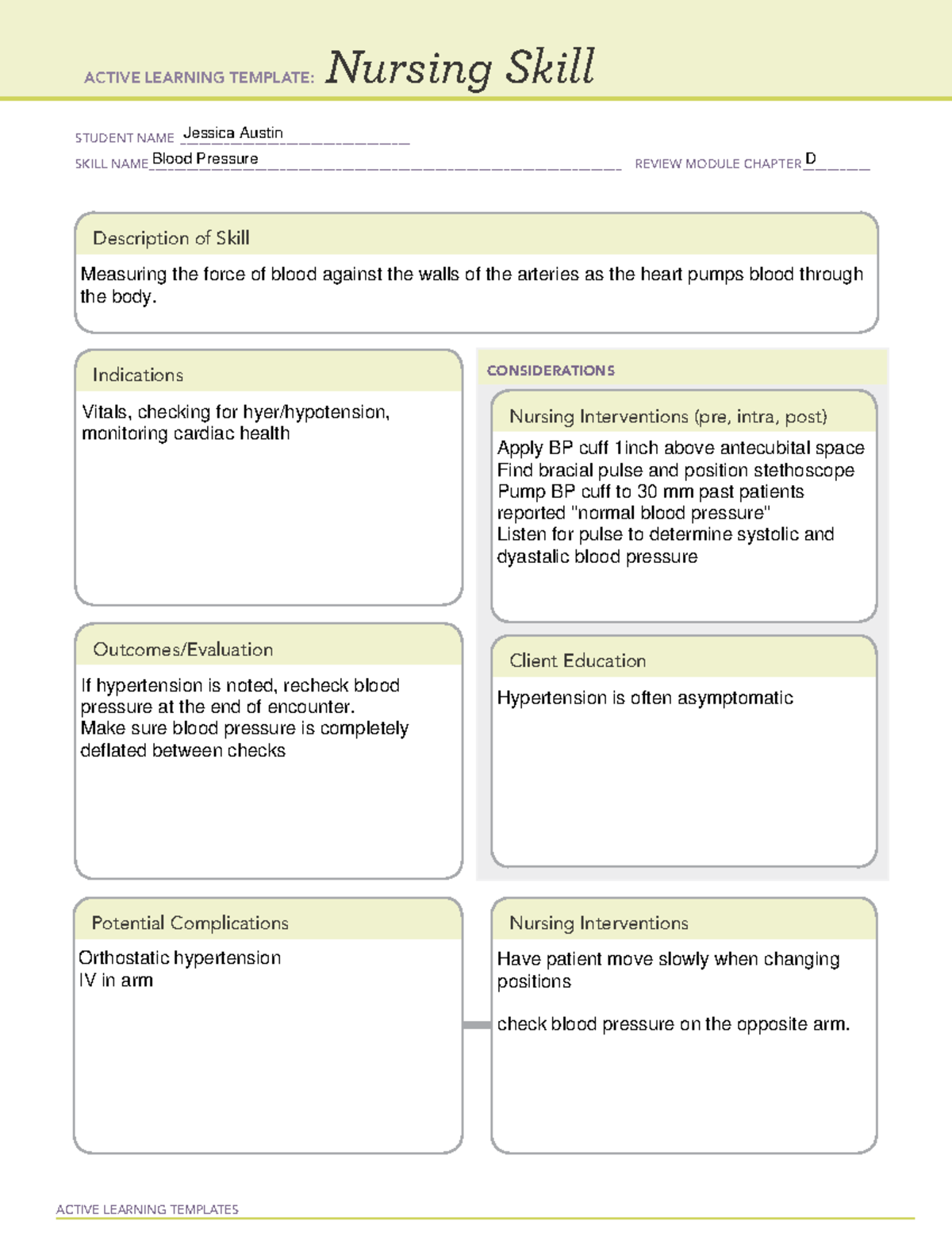Active learning template Vital Signs - nur 103 - ACTIVE LEARNING ...