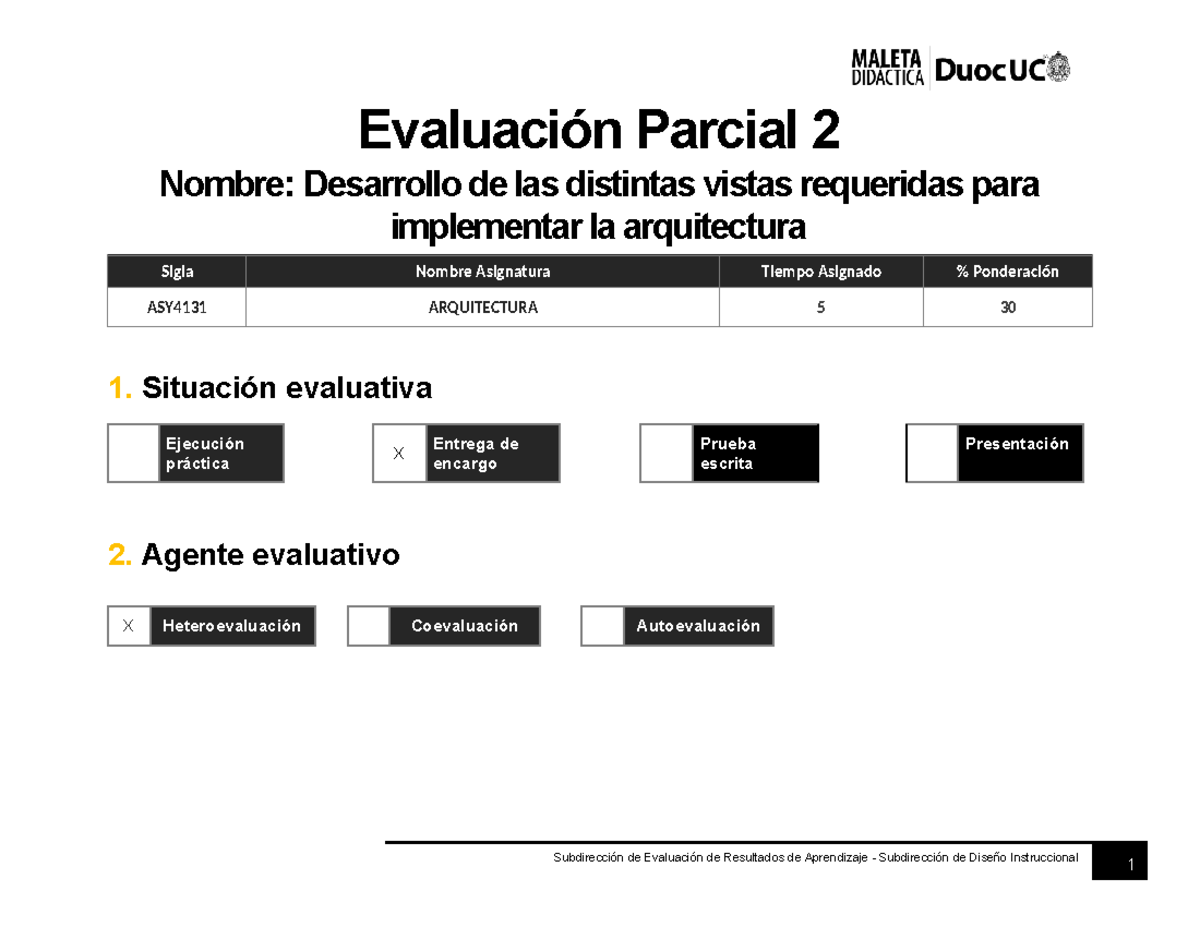 Ev2 ASY4131 - asi es - Subdirección de Evaluación de Resultados de Aprendizaje - Subdirección de ...