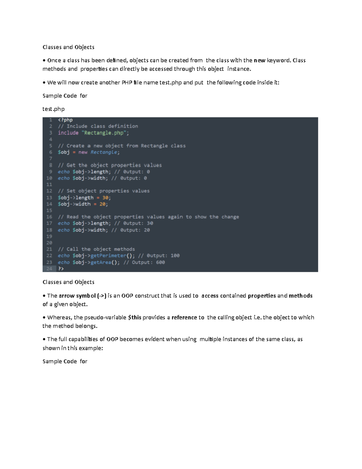 Classes And Objects Classes And Objects Once A Class Has Been Defined