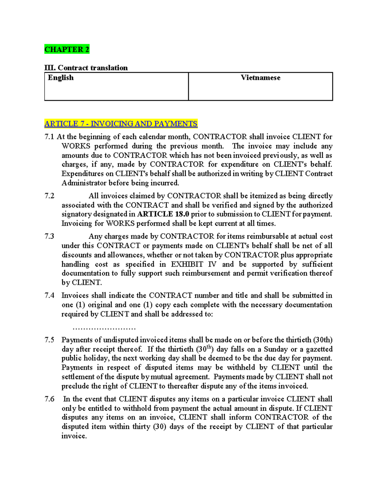 Chapter 2 Translation - Real contract - CHAPTER 2 III. Contract ...