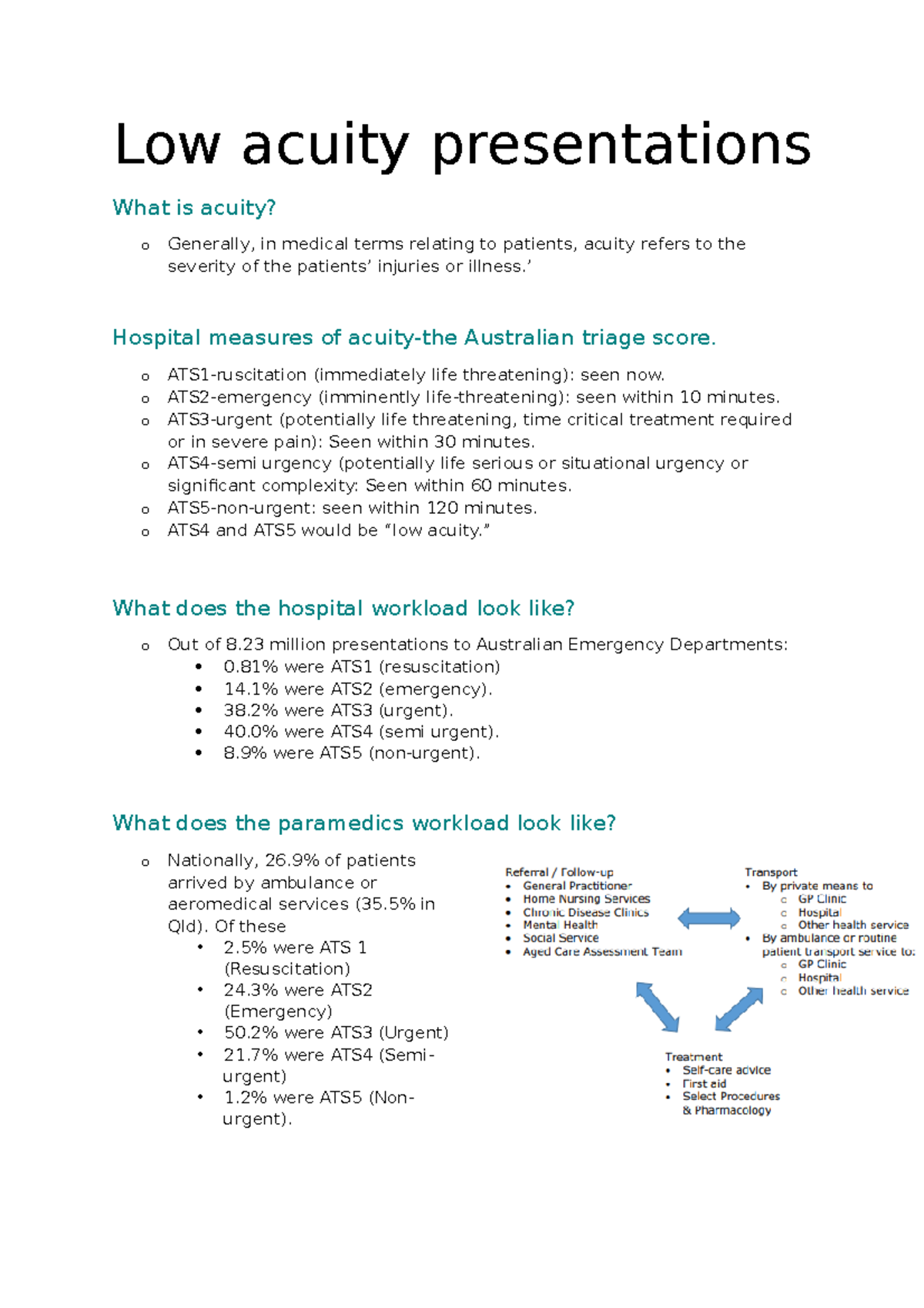 Low acuity presentations - ’ Hospital measures of acuity-the Australian ...