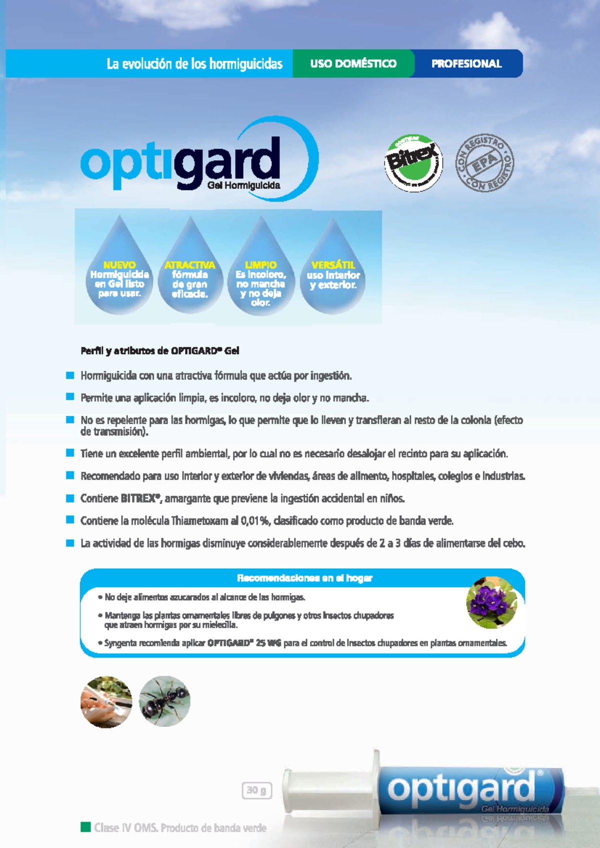 Optigardgelfolleto - La evolución de los hormiguicidas USO DOMÉSTICO ...