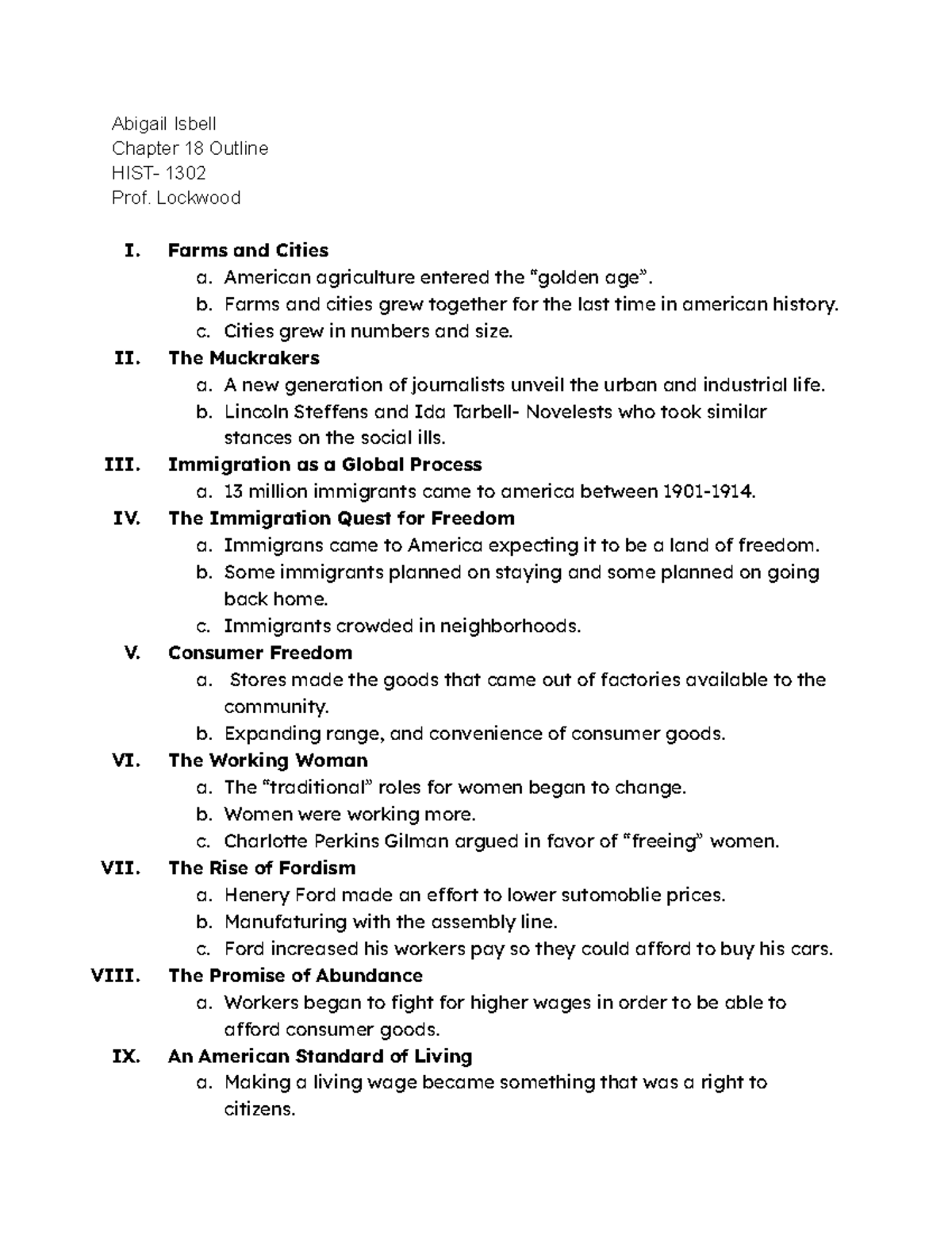 Chapter 18 Outline- Give me Liberty - Abigail Isbell Chapter 18 Outline ...