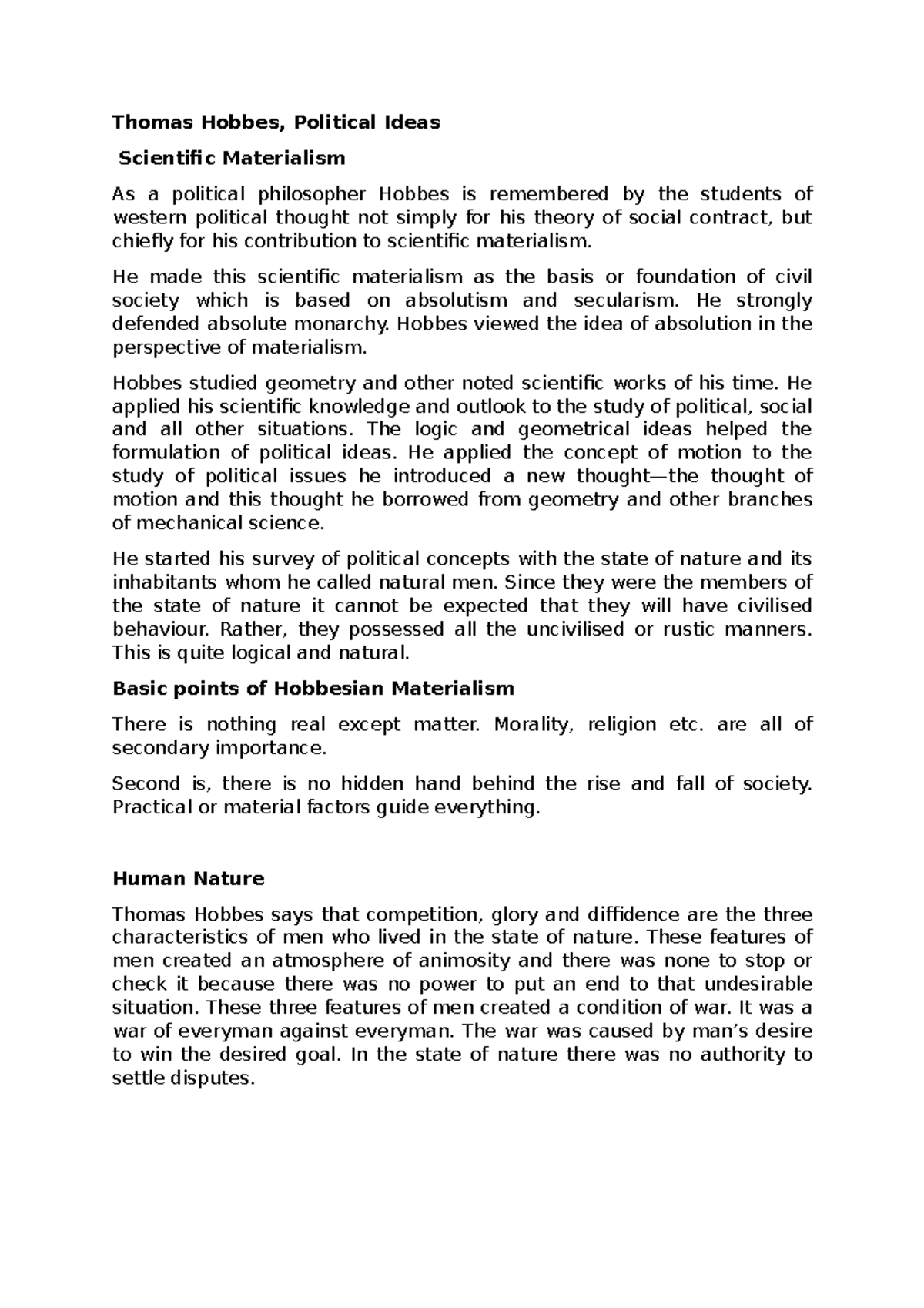 Thomas Hobbes Ideas - Thomas Hobbes, Political Ideas Scientific ...