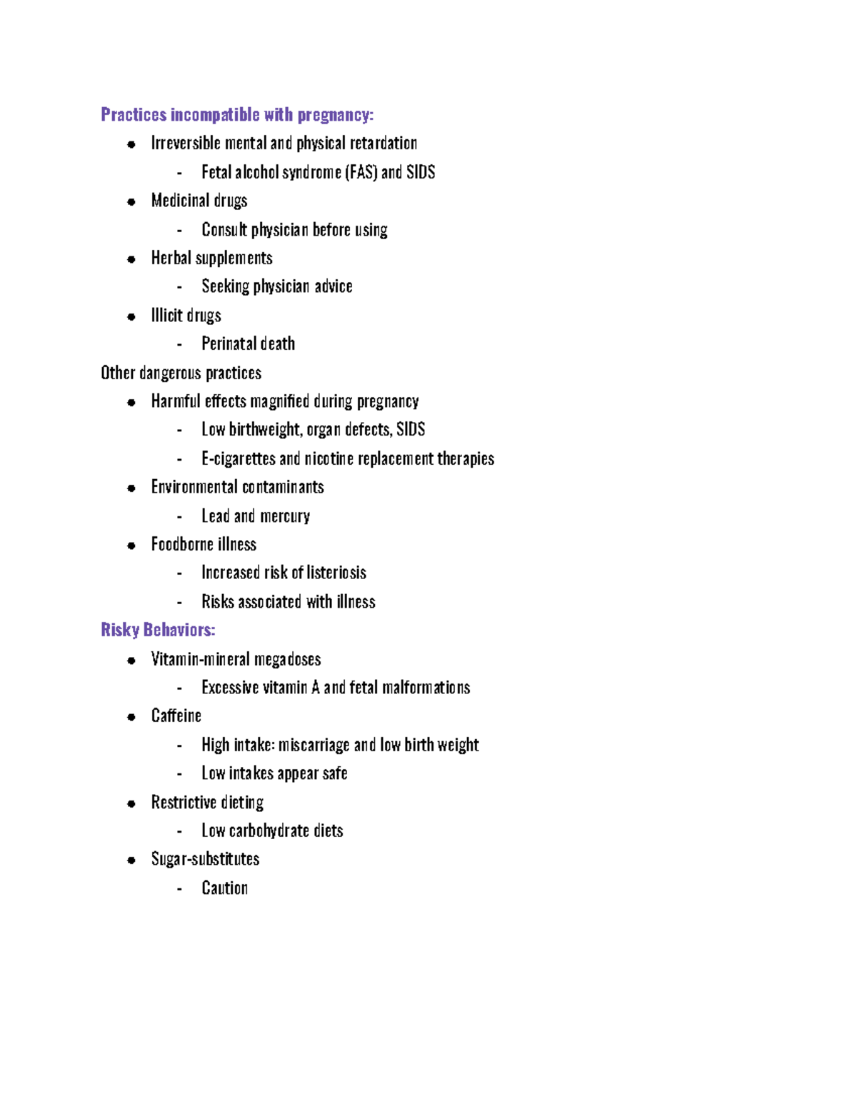 Chapter 15 pregnancy - Practices incompatible with pregnancy ...