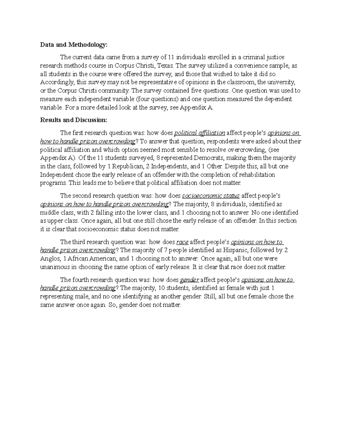 Research Paper Part 2 - Grade: A - Data and Methodology: The current ...