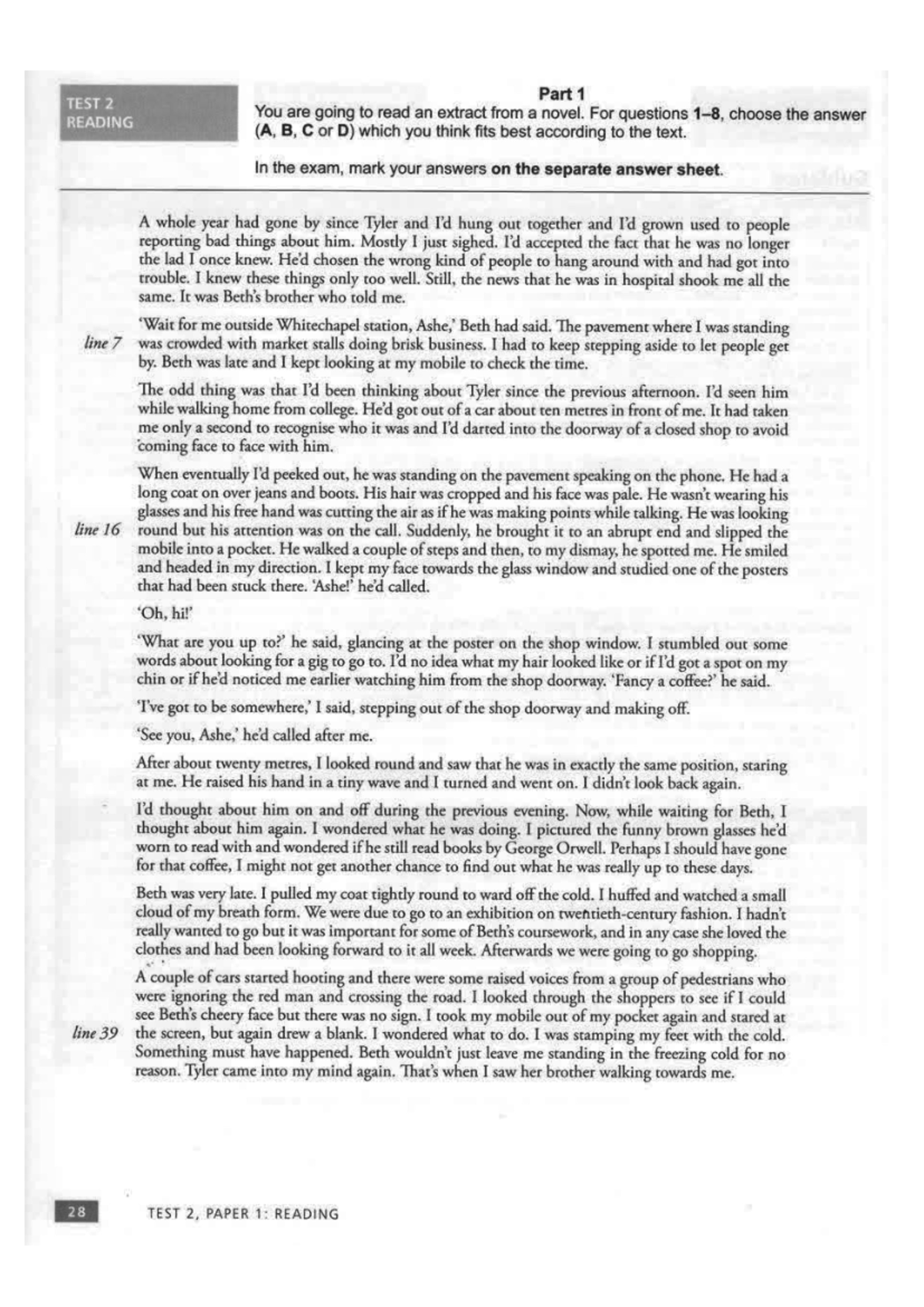 TEST 2 fce reading - training - Level 2 English - Studocu