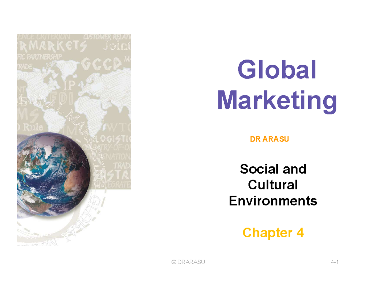 4.1 Social and Cultural Environments (Color) - Global Marketing DR ...
