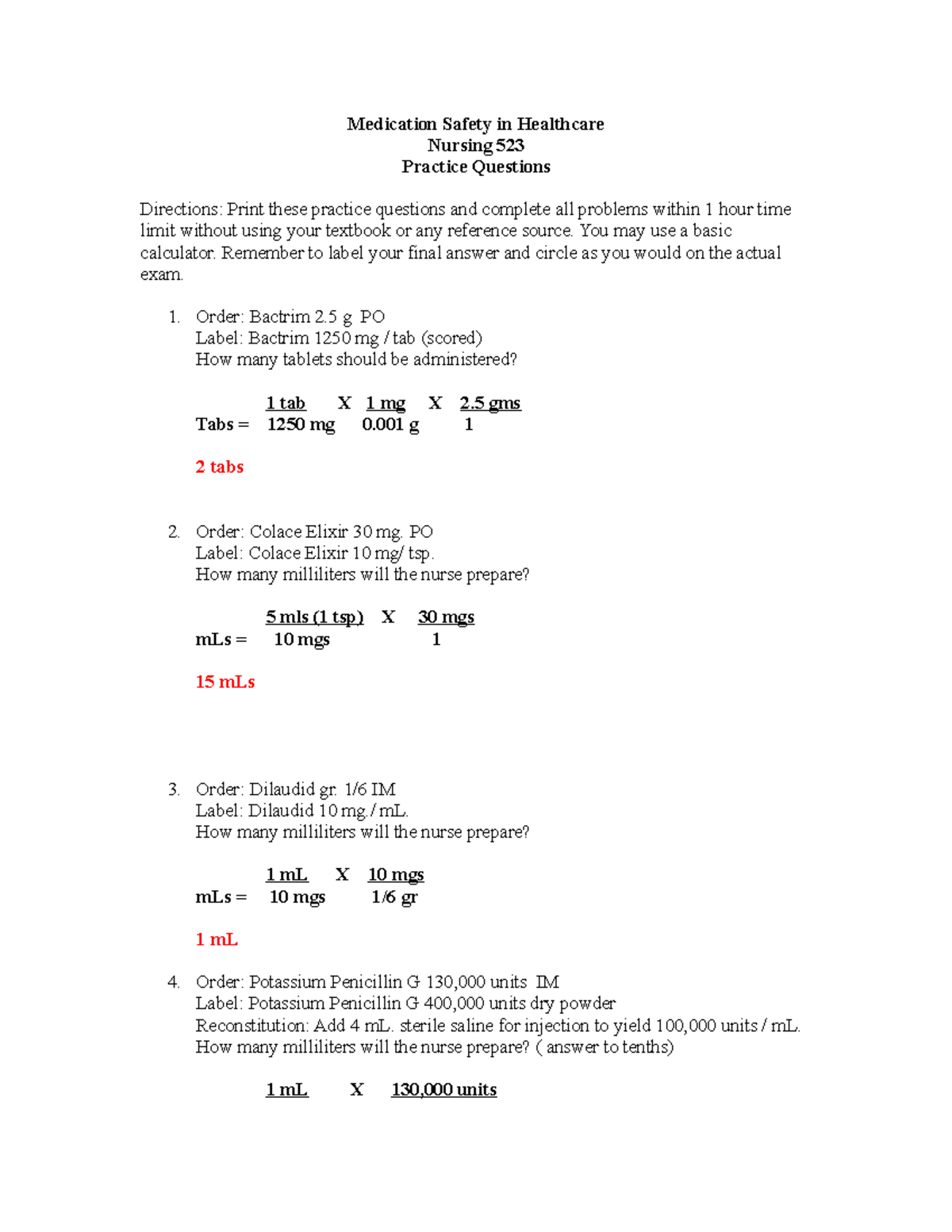 Medication Safety in Healthcare Practice Answers - Medication Safety in ...