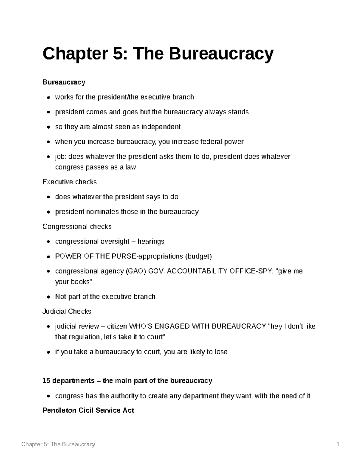 Chapter 5 The Bureaucracy - Chapter 5: The Bureaucracy Bureaucracy ...