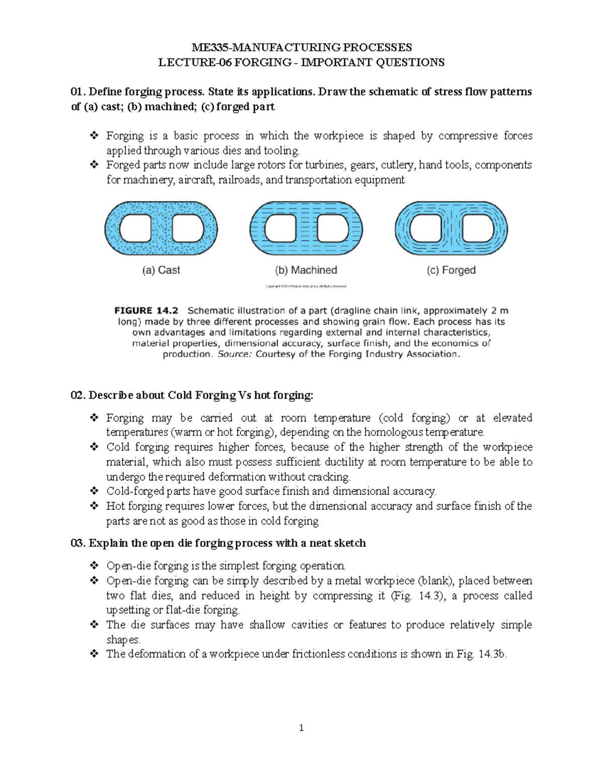 Lect-06 -Important Questions with answer - ME335-MANUFACTURING ...