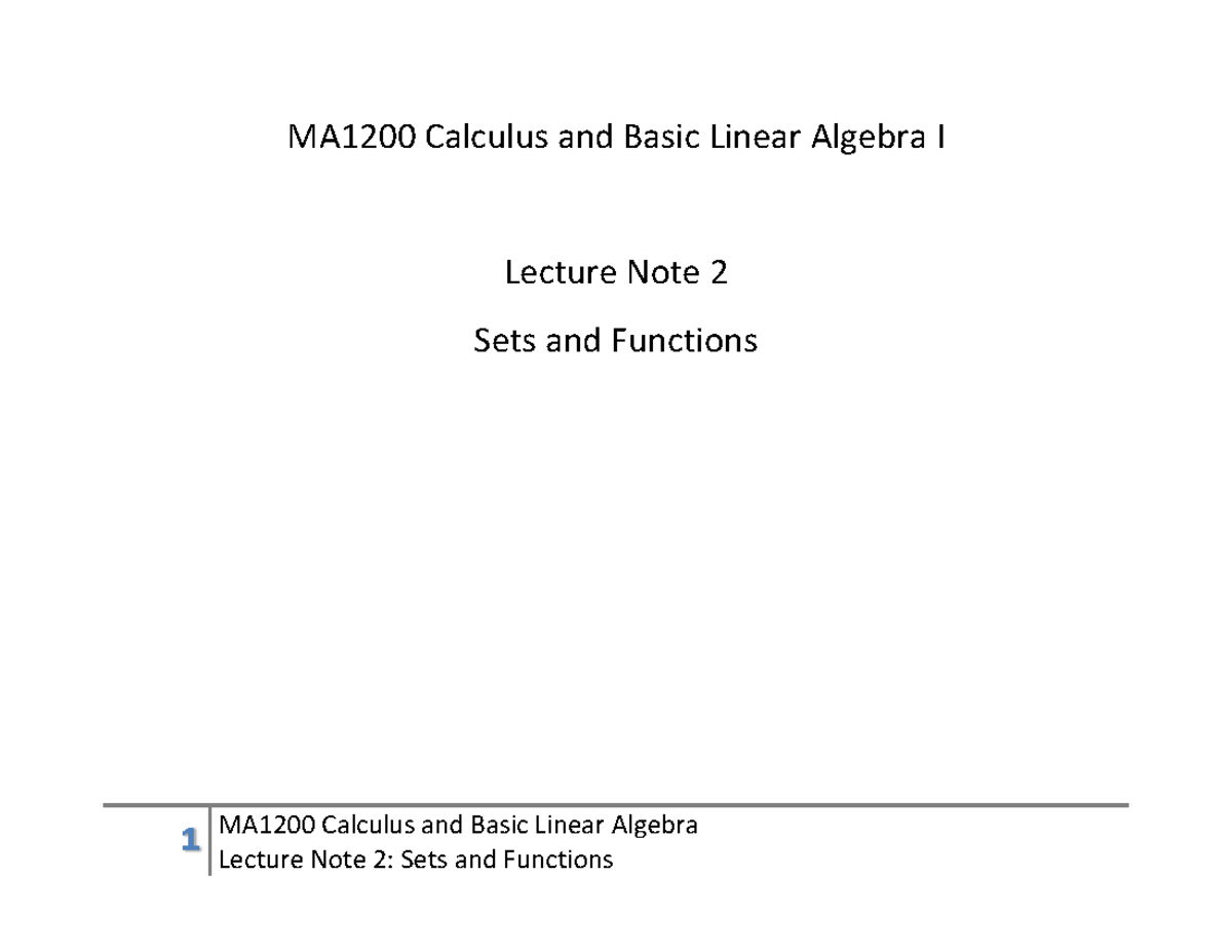 MA1200 Chapter 2 Extra examples - MA1200 Calculus and Basic Linear ...