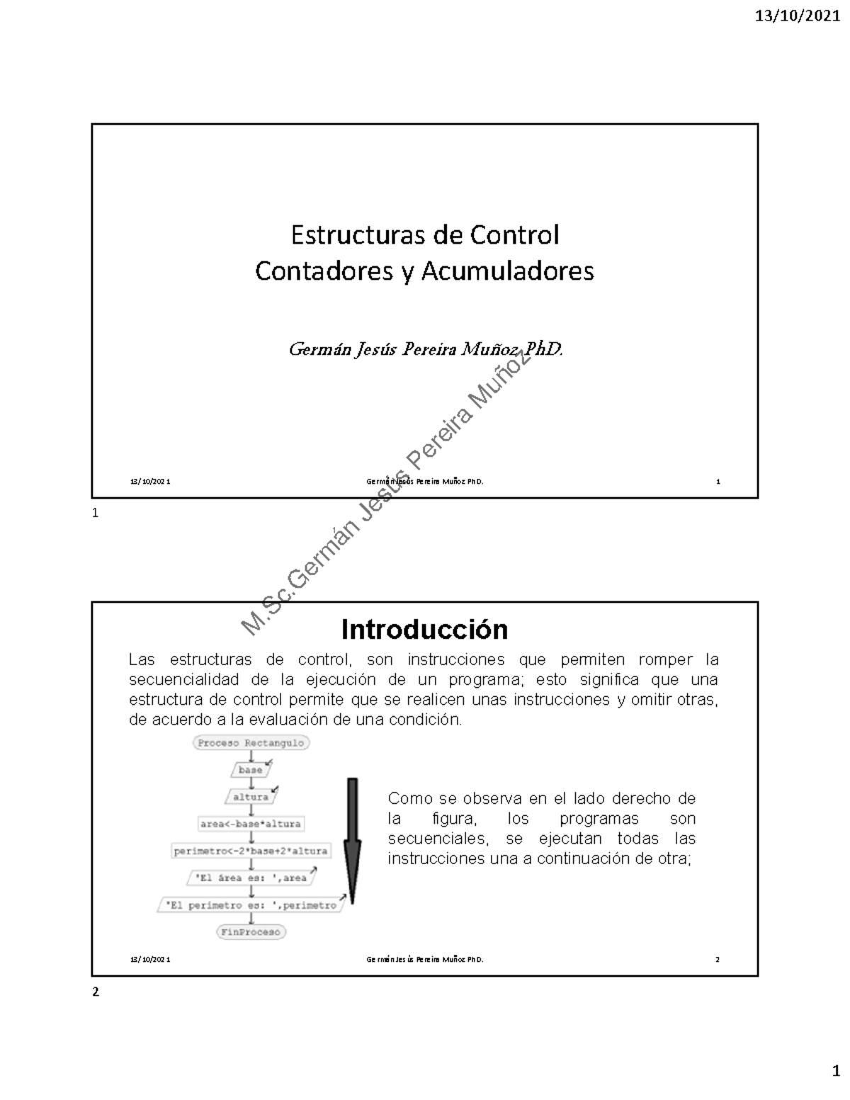 1 Contadores y Acumuladores PSeInt. semestre 2/2021 - Introduccion A La ...