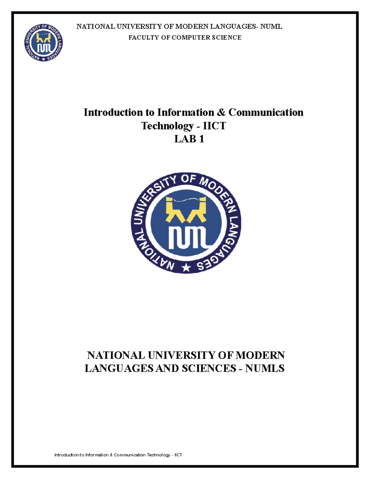 Lab 1 this lab about MS-WORD students can take help they can easily use ...