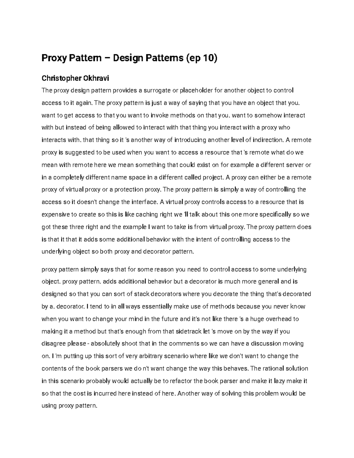 Proxy Pattern Design Patterns Ep 10 Proxy Pattern Design 1612